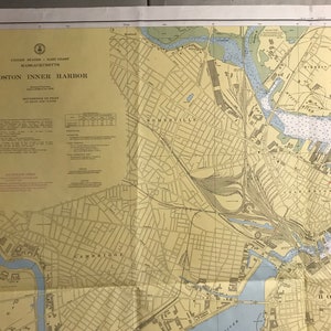 Boston Inner Harbor Massachusetts Navigational Chart Hydrographic Map ...