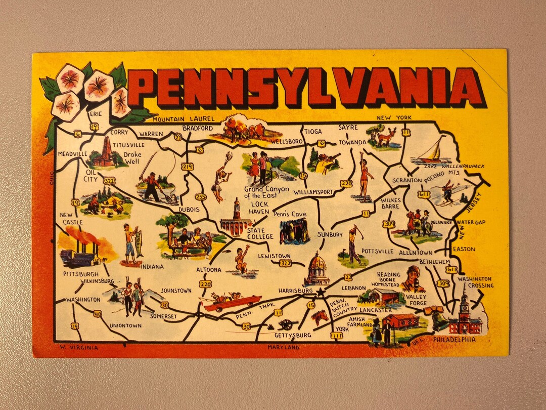 125 Old Pennsylvania Postcards, Old Souvenir Post Cards, 1930s - 1970s ...