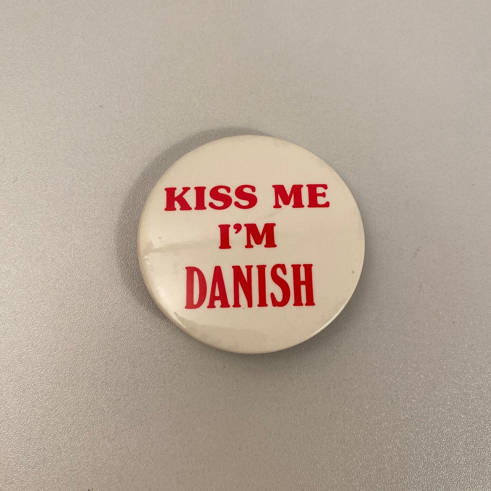 1970s Kiss Me I'm Danish Pinback Button Vintage 70s Danes | Etsy