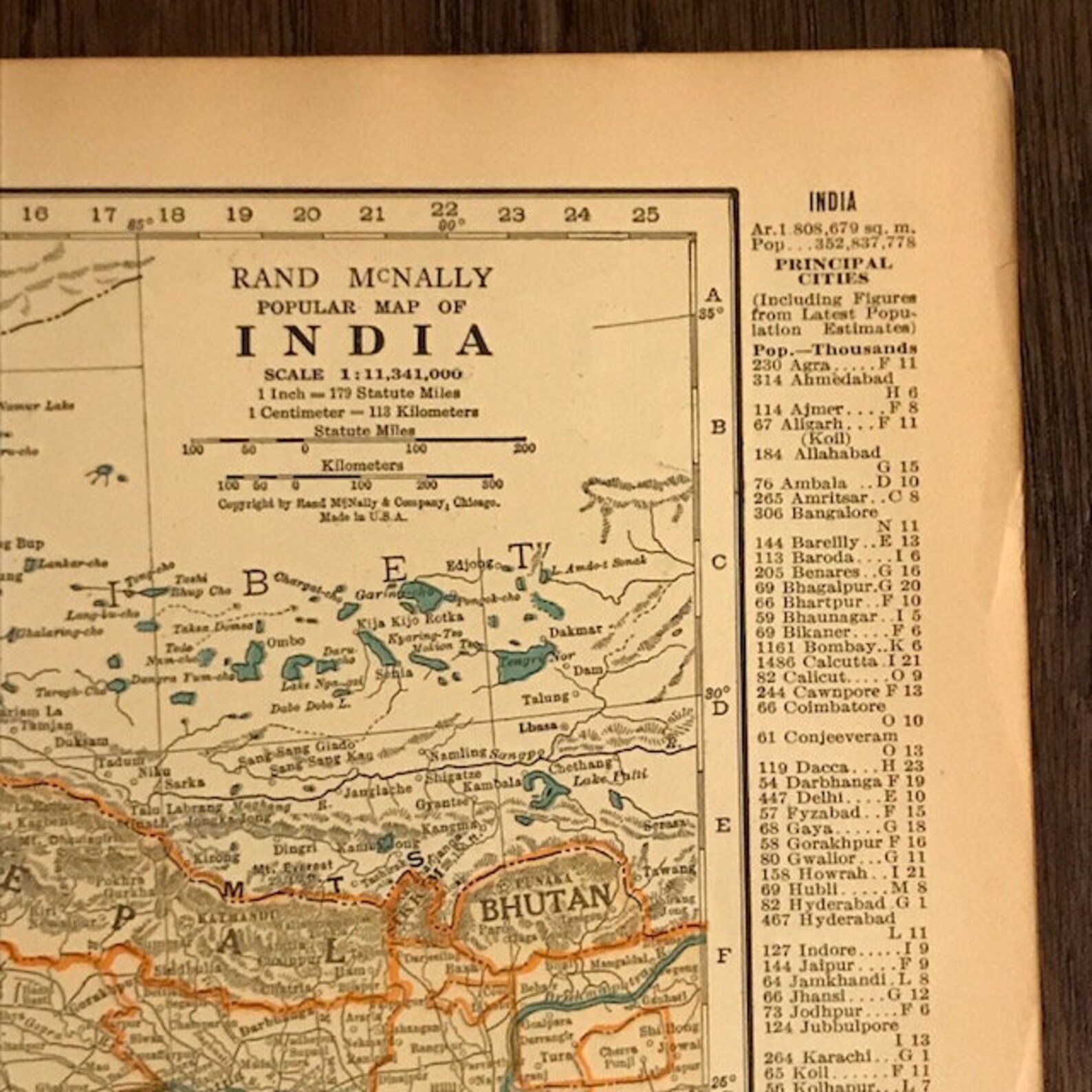 2-Sided 1935 Original Map Japan / India Ready to Frame | Etsy