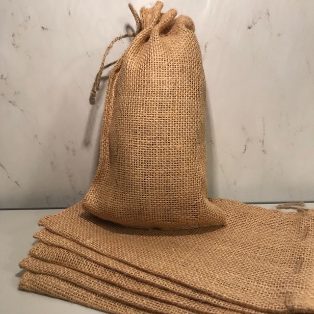 6 Pack 6 X 10 Burlap Bags With Drawstring Closure Small and | Etsy