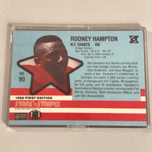 NY Giants Rodney Hampton Rookie Card Stocking Stuffer, Vintage New York ...
