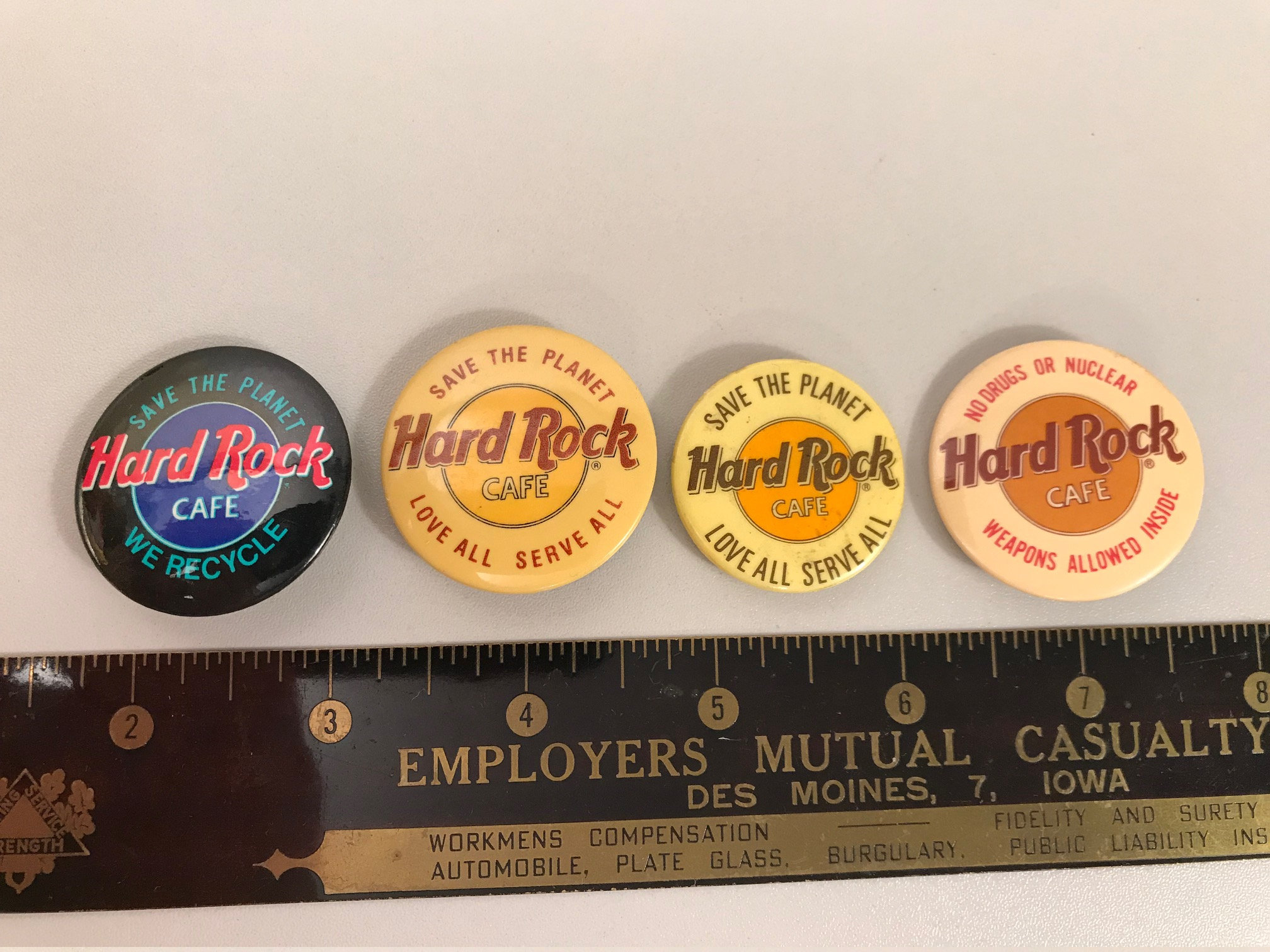4 Hard Rock Cafe Pinback Buttons Vintage Save the Planet - Etsy
