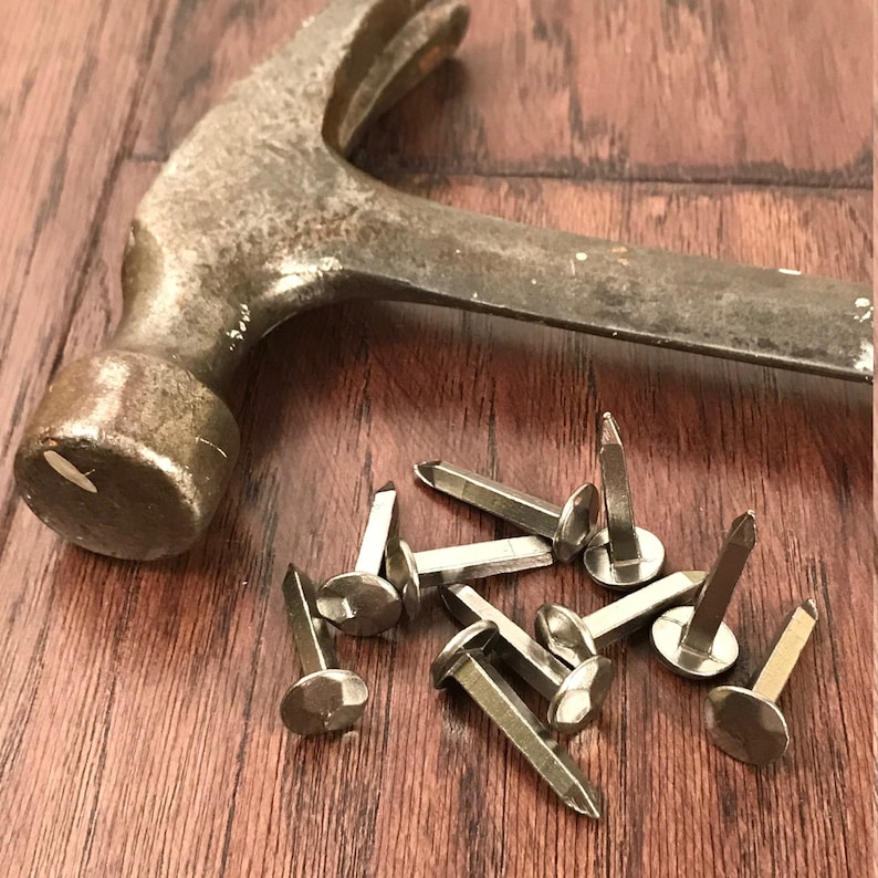30 mm 1.2 Polished Steel Hammered Head Forged Nails | Etsy