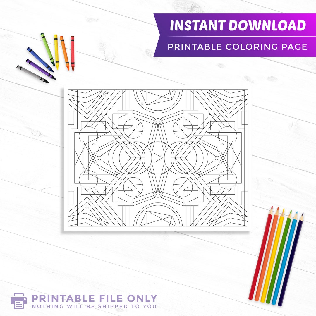 Abstract Coloring Printable, Instant Digital Download, Adult Stress ...