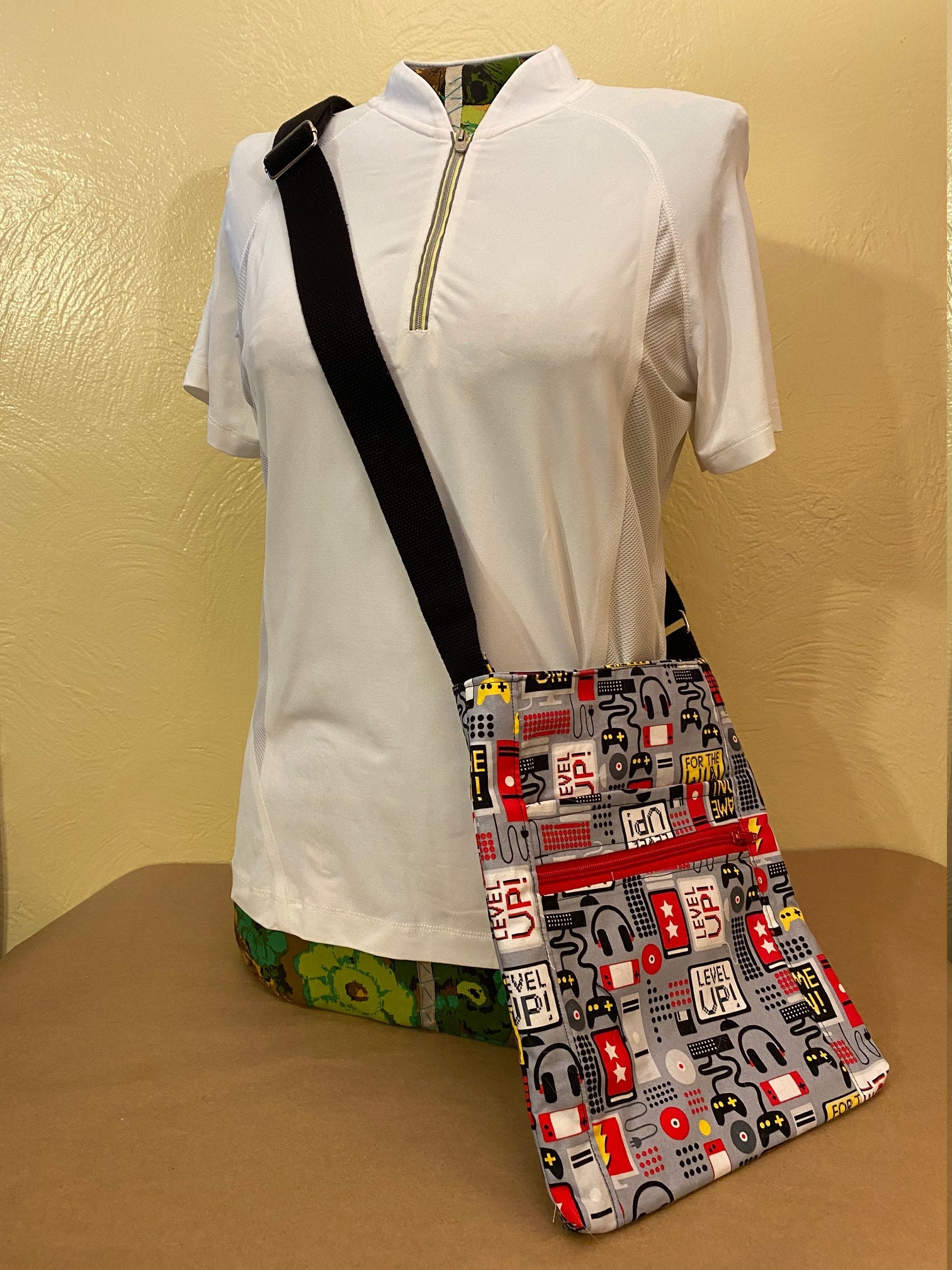Crossbody Hipster Bag, Gamer Video Games Throwback, Game on Level up ...