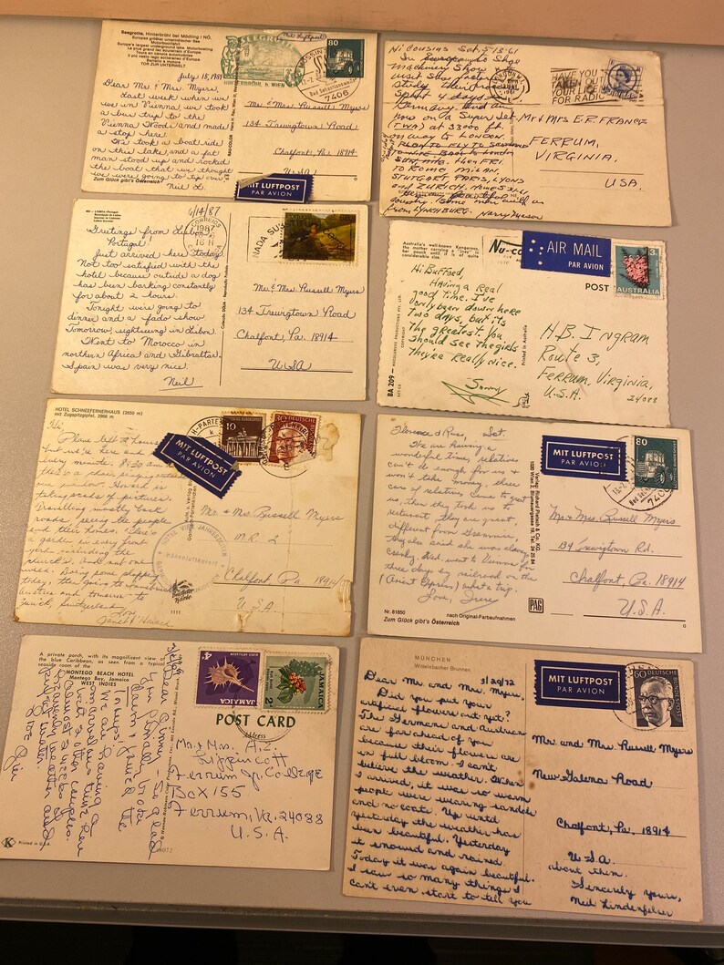 20 Old Misc Foreign Postcards, Old Souvenir Post Cards, 1930s - 1970s ...