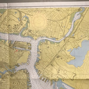 Boston Inner Harbor Massachusetts Navigational Chart Hydrographic Map ...