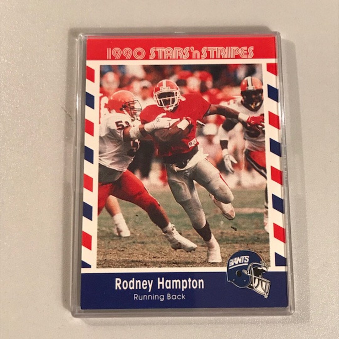 NY Giants Rodney Hampton Rookie Card Stocking Stuffer, Vintage New York ...