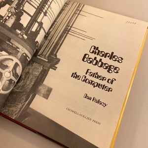 1970 Charles Babbage Father of the Computer Hardcover Book, by D. S ...