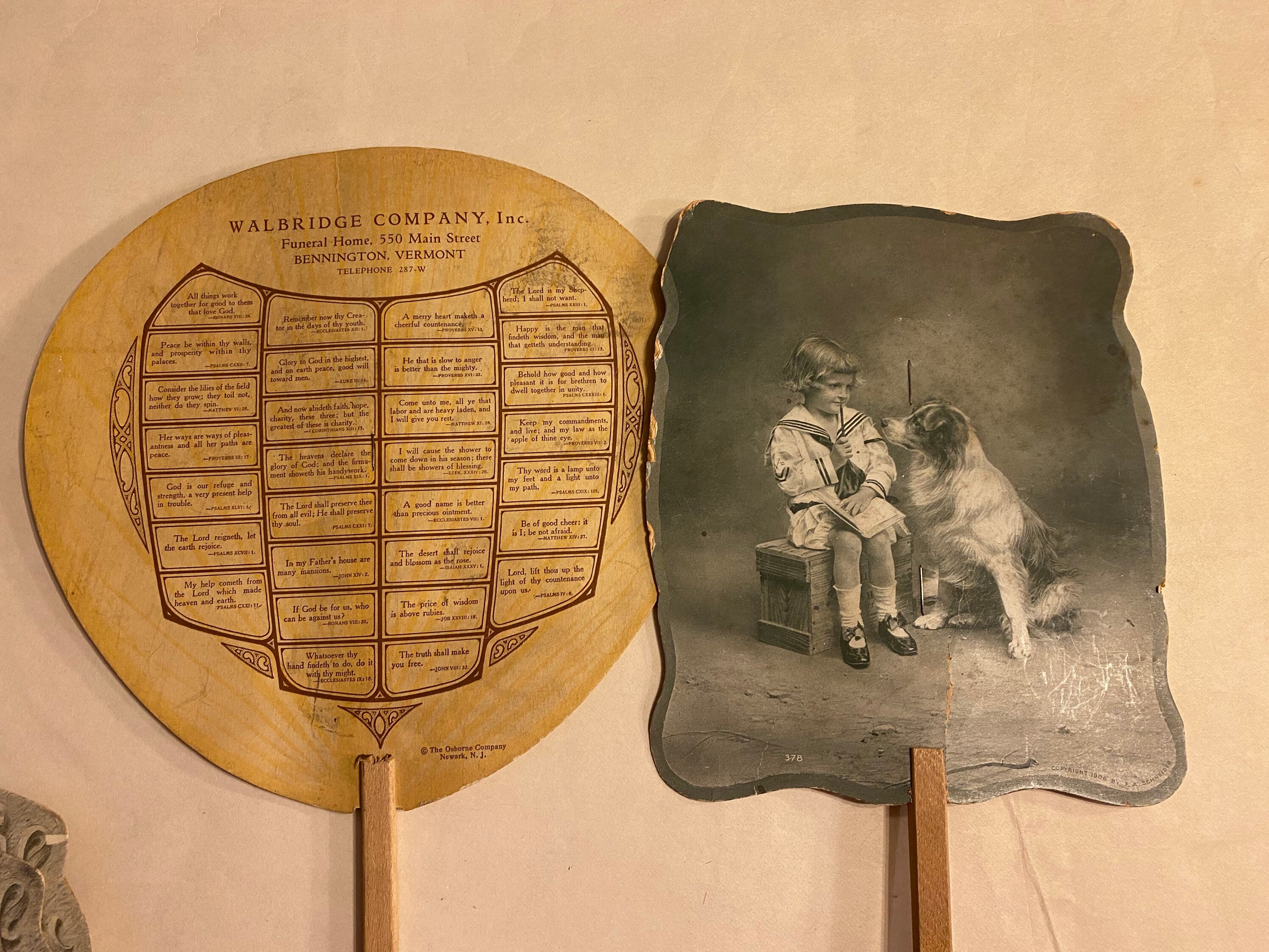 6 Advertising Paddle Fans, Decorative Ornate Hand Held Fans, Vintage ...