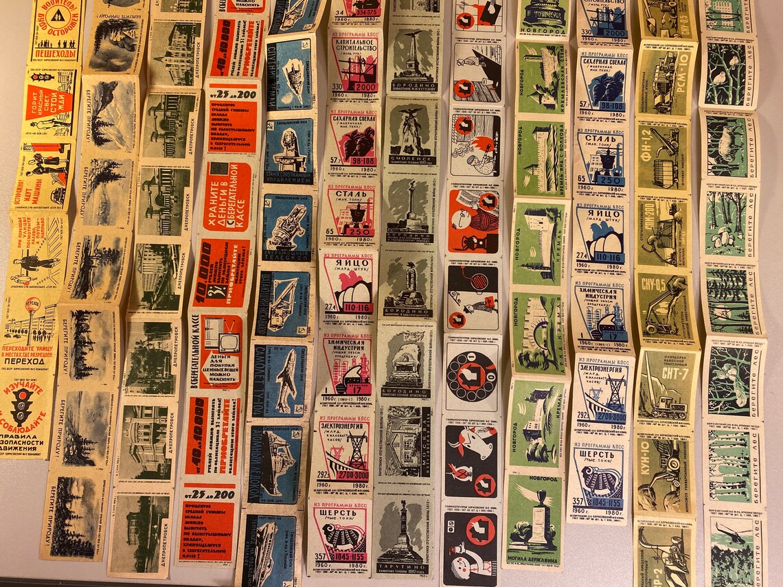 500 Old Russian Match Box Labels Colorful Paper Eastern | Etsy