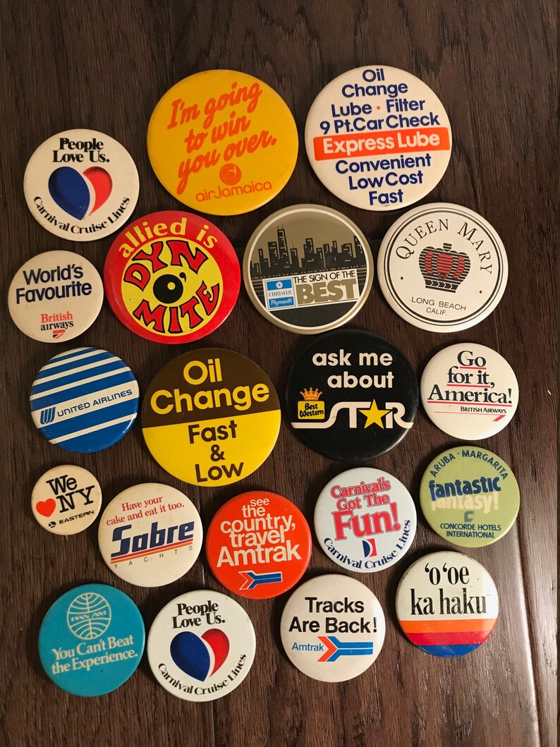 20 Transportation Travel Pinback Buttons 1980s Pins Old Cool | Etsy