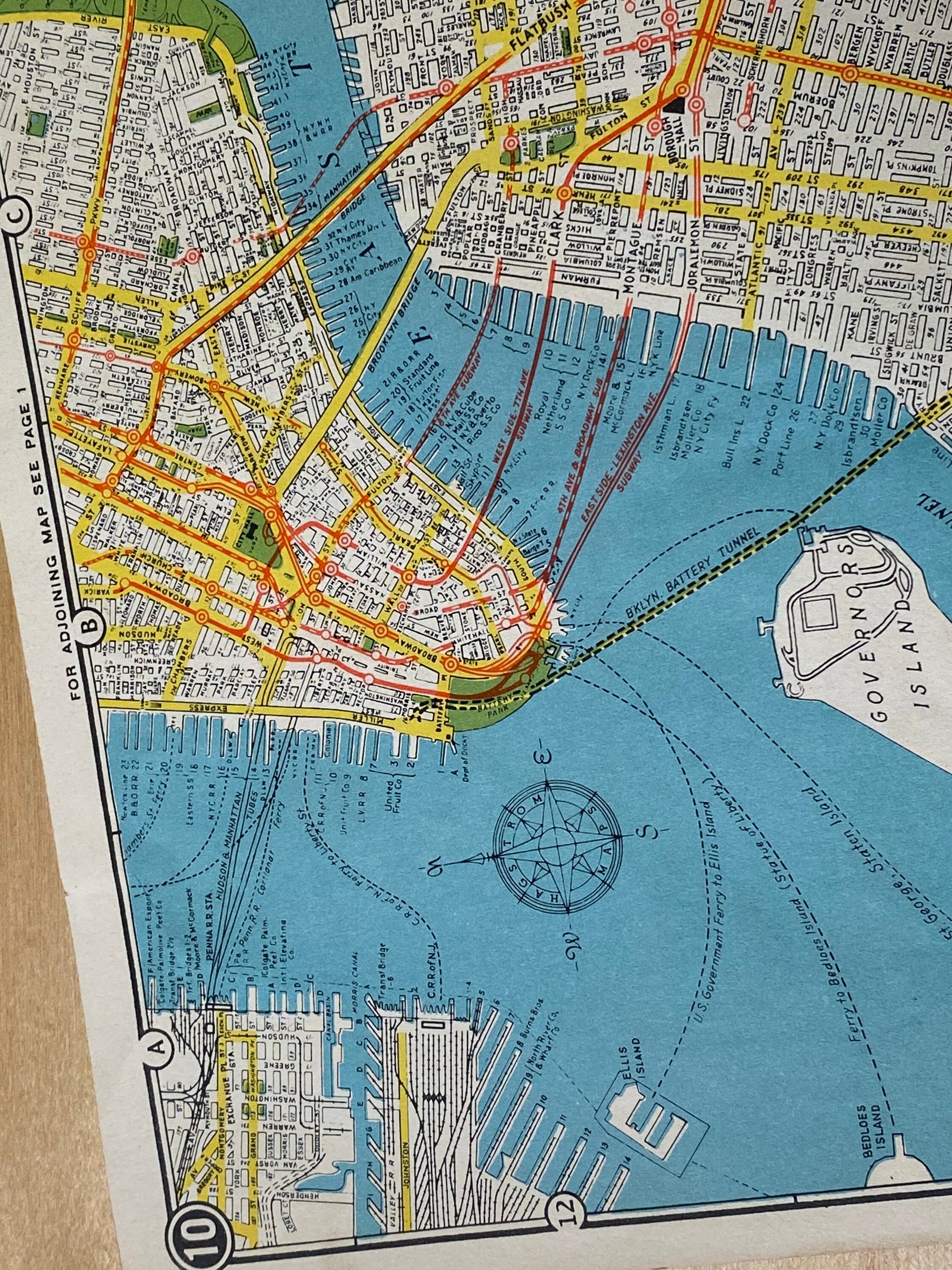 1945 New York City Map, Queens and Brooklyn Sections, Authentic NYC ...