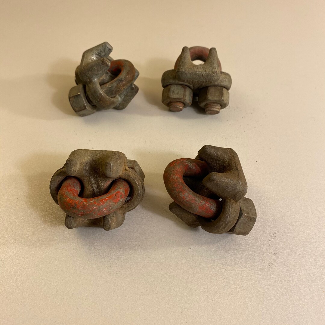 4 Matching Cable Clamps, U Shaped Fastener, Genuine Crosby 38 USA ...