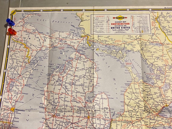 Art & Collectibles 1950s Sunoco Road Map Eastern United States ...