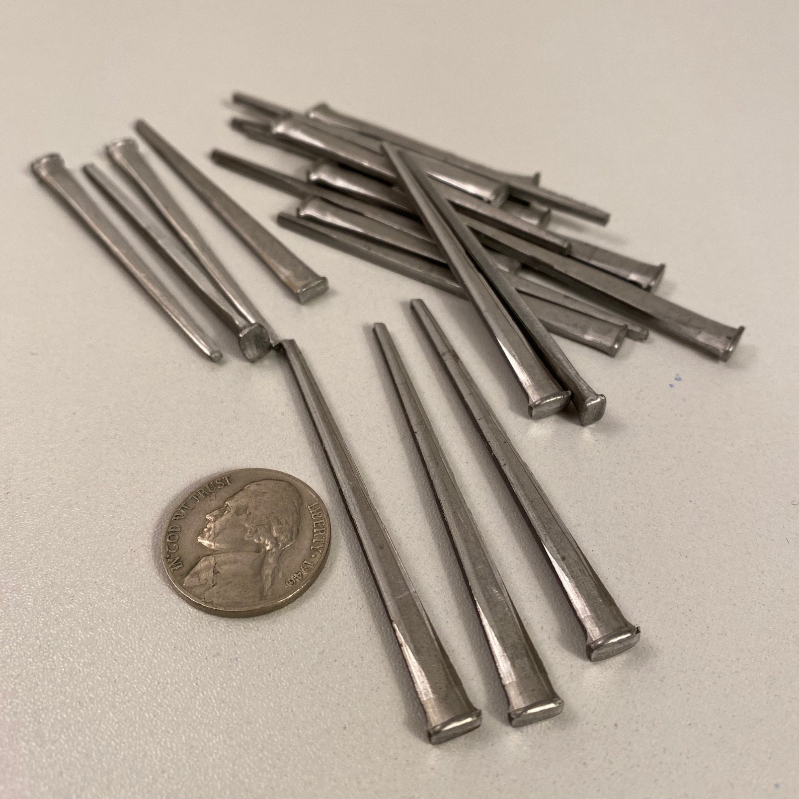 Qty 20 2.5 Fine Finish Steel Cut Nails 2.5 Inch Nails | Etsy