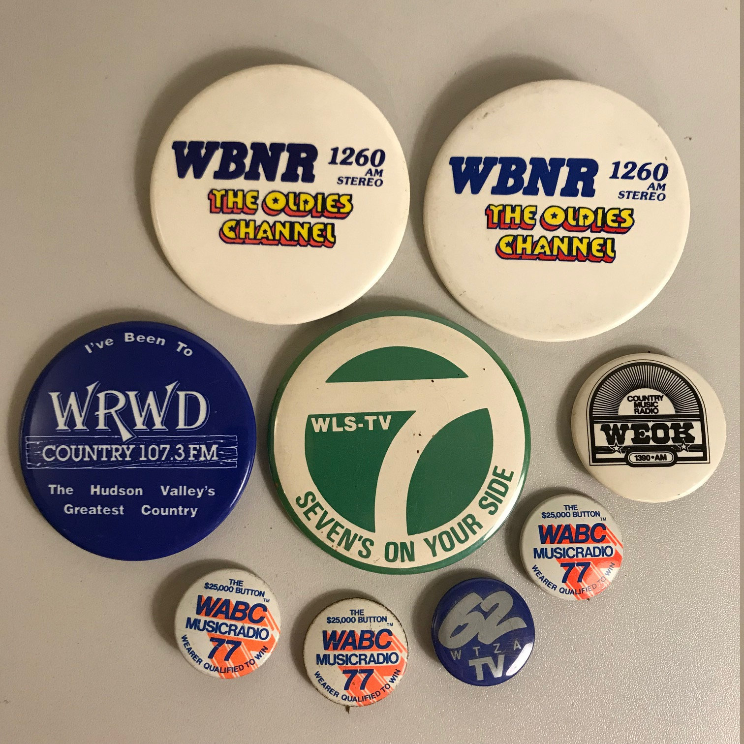 9 Radio TV Station Pinback Buttons 1980s Pins Old Cool 80s | Etsy