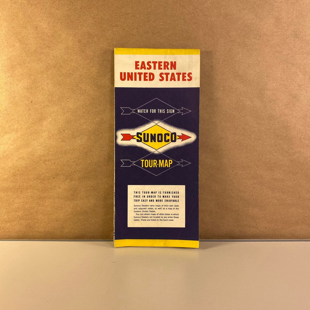 1950s Sunoco Tour Map, 1957 Eastern United States Travel Map, Folding ...