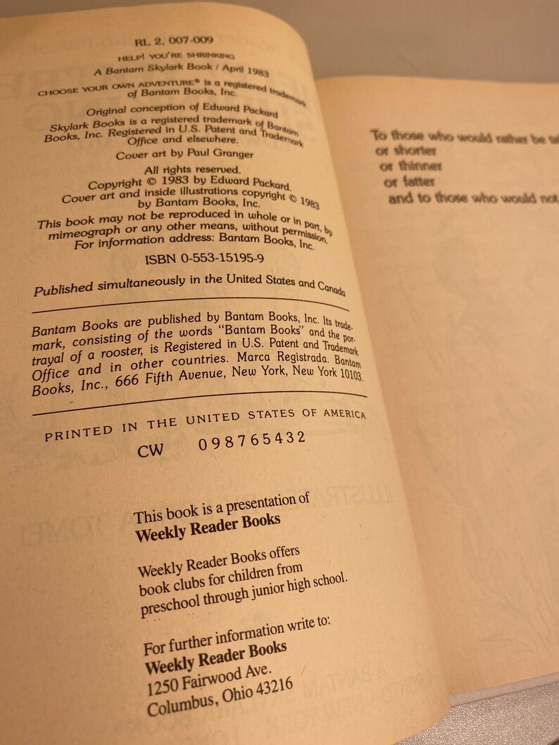 1983 Help You're Shrinking by Edward Packard Hardcover - Etsy