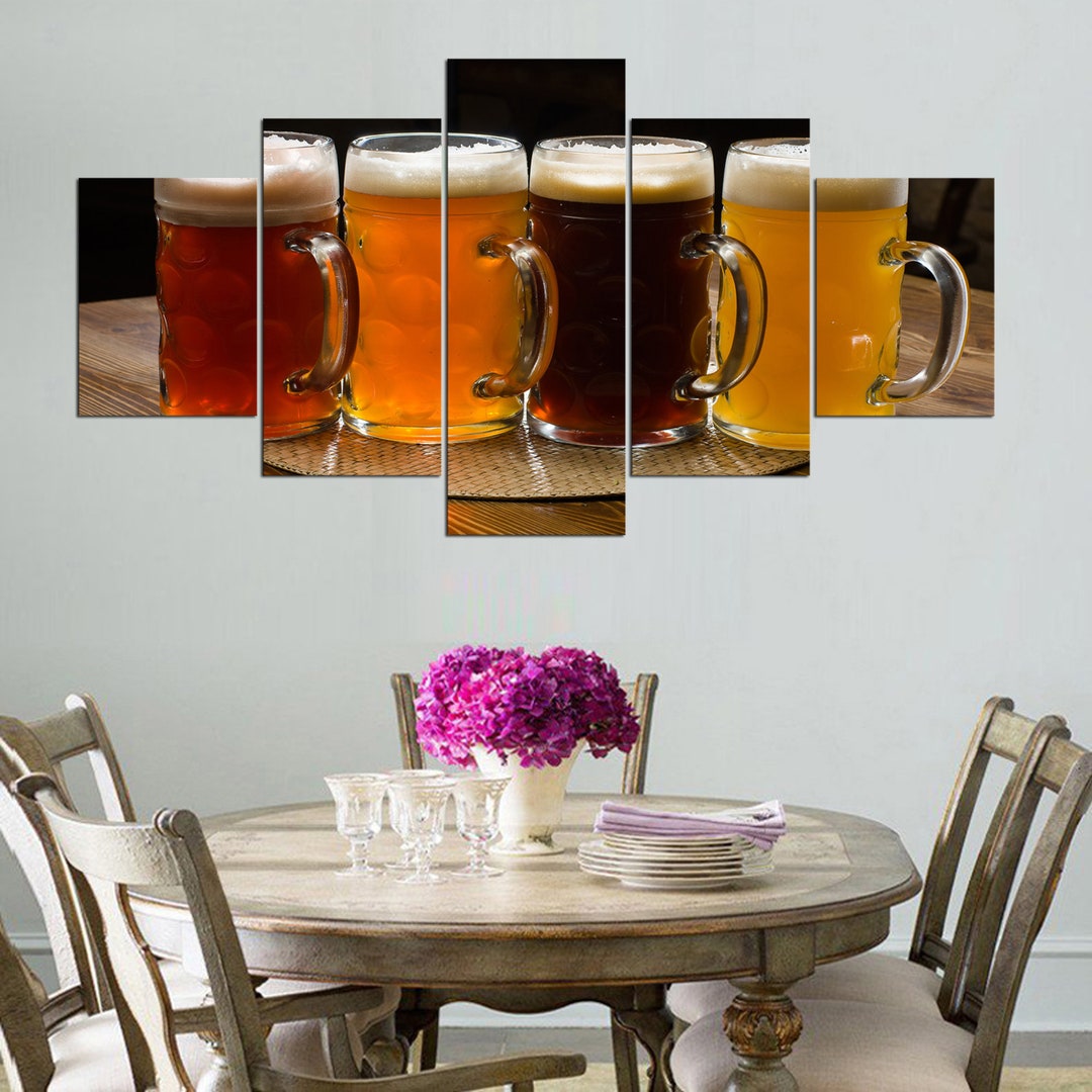 Sampler Beers Multi Panel Canvas Set, Beer Festival House Decor Picture ...