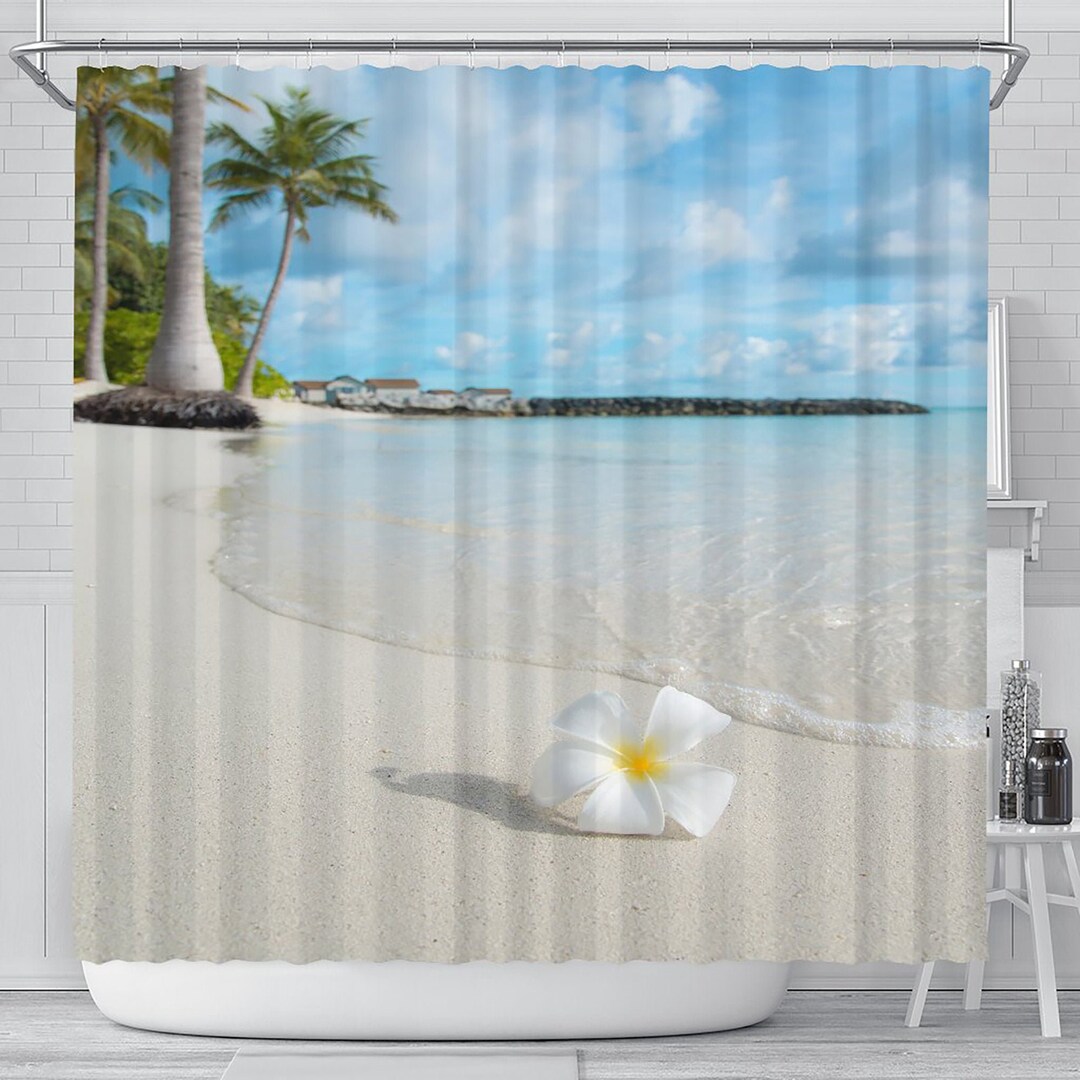 Petal Beach Shower Curtain, Bathroom Decor, Window Sea View, Home ...