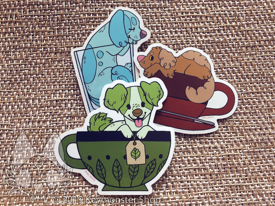 Pups in Cups - Vinyl Sticker 3 Pack - Etsy