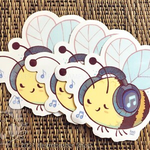 Bumble Beats - Chill Bee Vinyl Sticker - Etsy