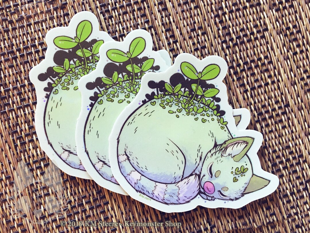 Sprouts - Sunflower Cat Vinyl Sticker *last Chance* - Etsy