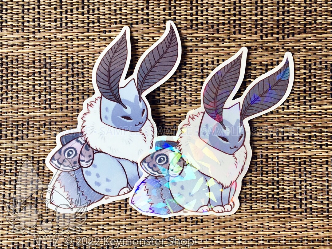 Moth Kitten Clear and Clear Holo Vinyl Sticker - Etsy