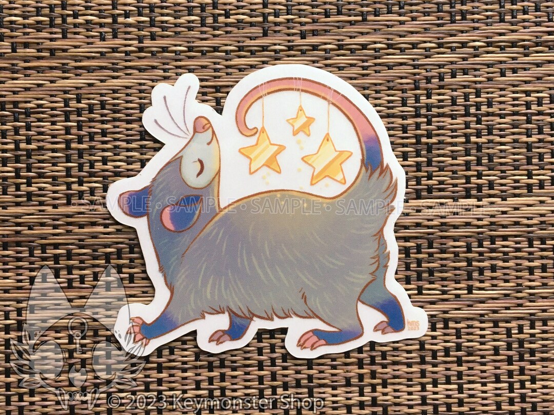 Star Opossum Clear Vinyl Sticker - Etsy