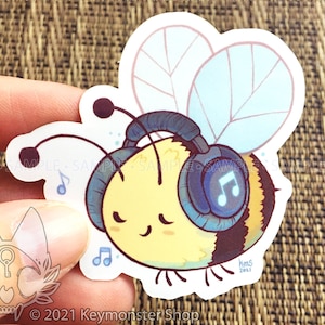 Bumble Beats - Chill Bee Vinyl Sticker - Etsy