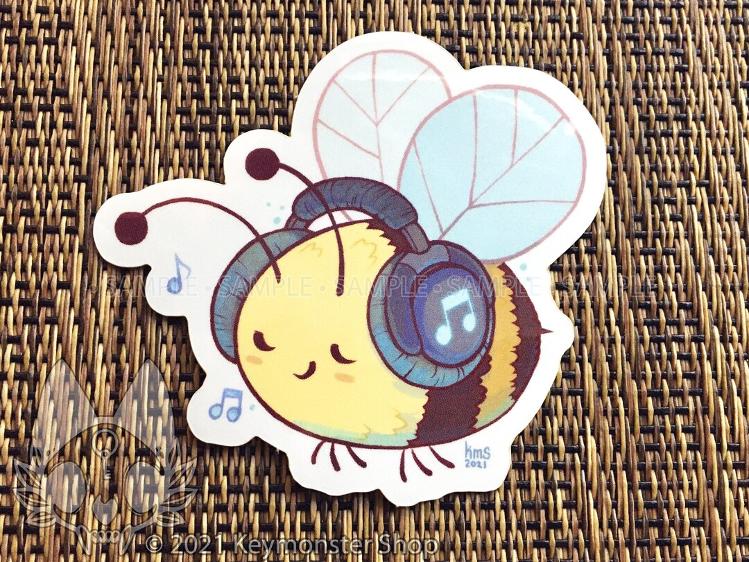 Bumble Beats - Chill Bee Vinyl Sticker - Etsy
