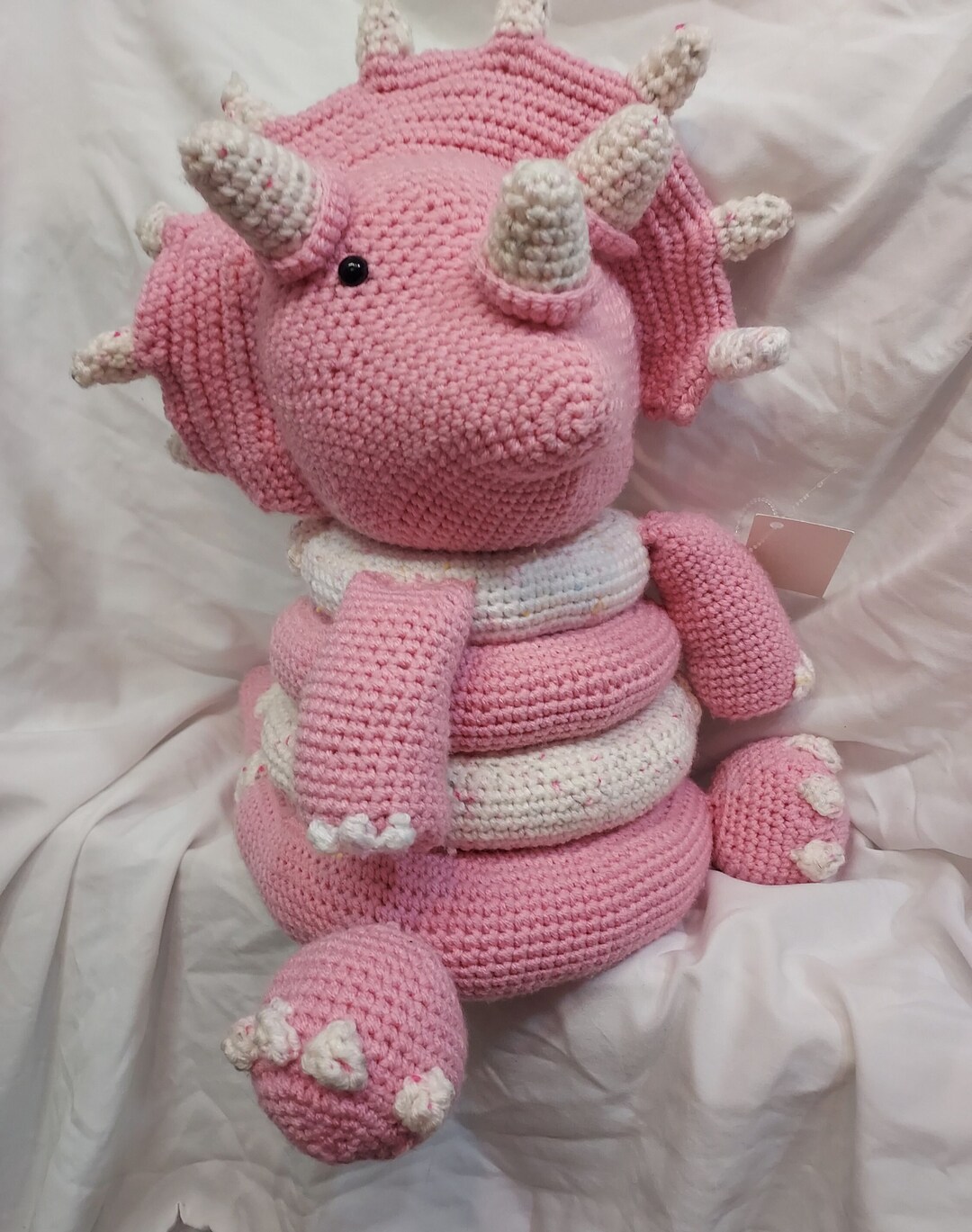 Stacking Triceratops | Crochet Gifts | Handmade Stuffies | Pink ...