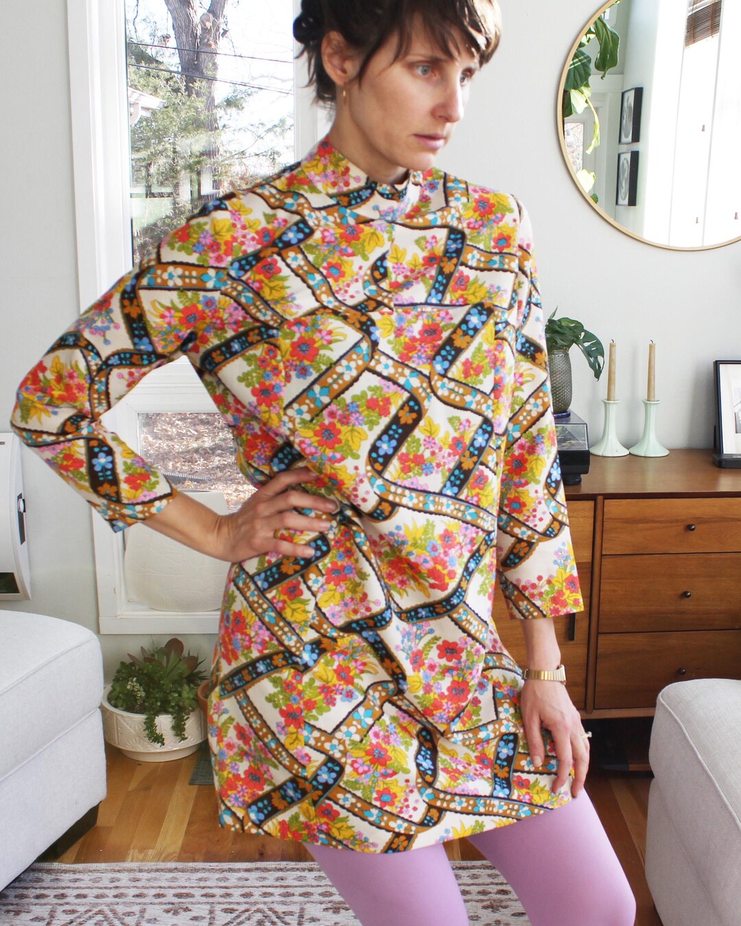 60s Floral Gogo Dress | 1970s Boho A-line Dress - Etsy
