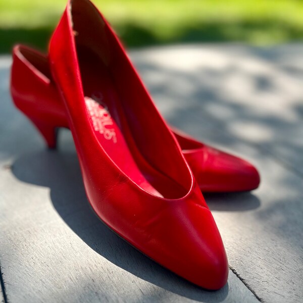 80s Red Pumps - Etsy