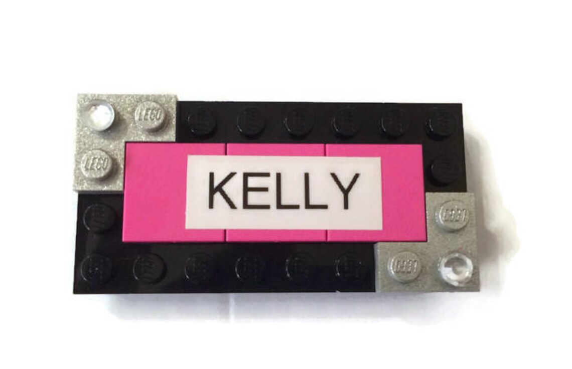 Hot Pink Sparkle LEGO Name Tag - Etsy UK