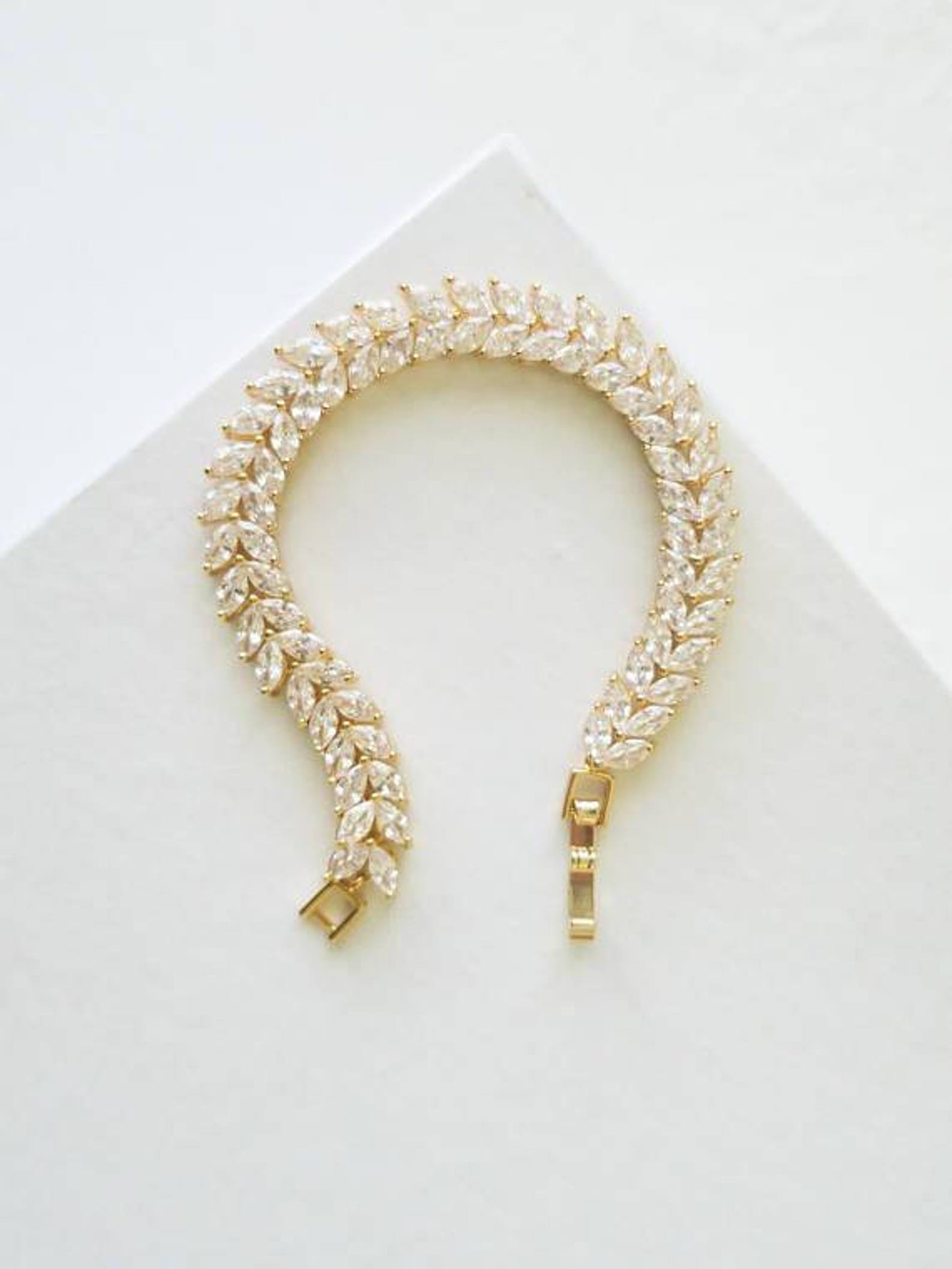Crystal Wedding Bracelet AAA Cubic Zirconia Bridal Bracelet - Etsy