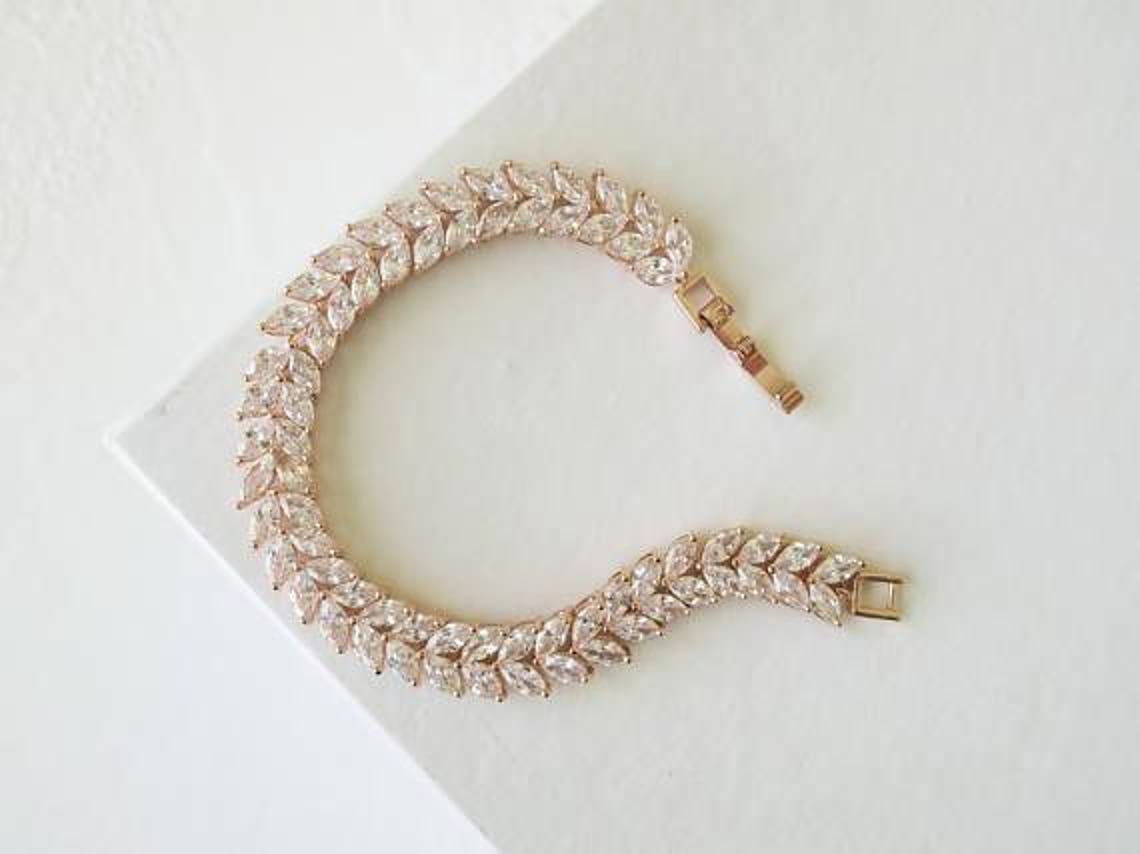 Crystal Wedding Bracelet AAA Cubic Zirconia Bridal Bracelet - Etsy