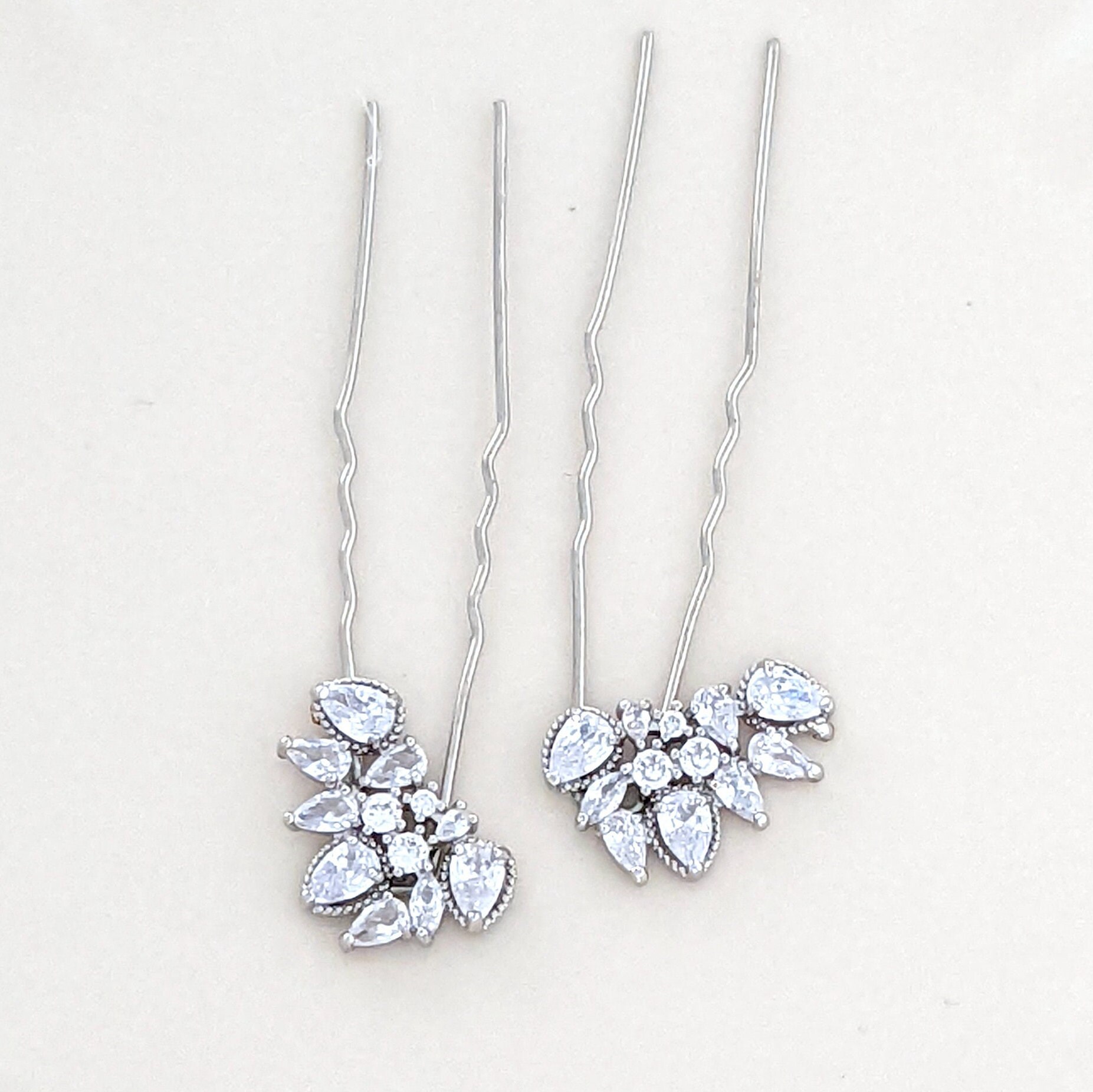 Set of 2 Crystal Hair Pins, Updo Hair Clip, Bridal Hair Pins Wedding ...