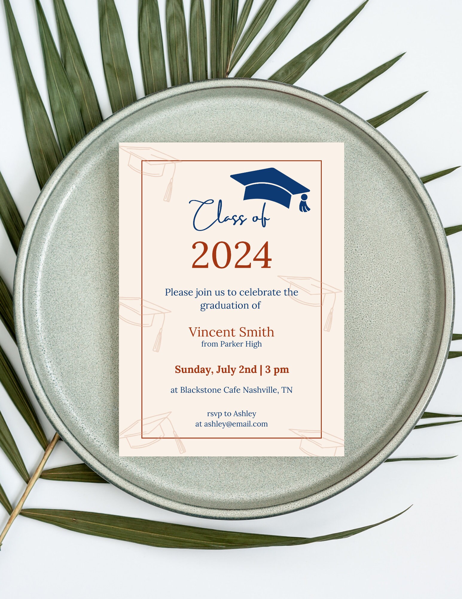 Printable Graduation Party Invite 5 W X 7 H DIY Editable Printable ...