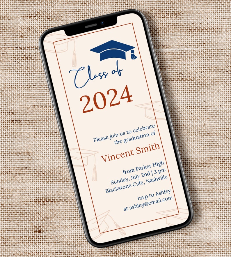 Graduation Party 2024 Electronic Grad Invitation 2024 College Grad ...