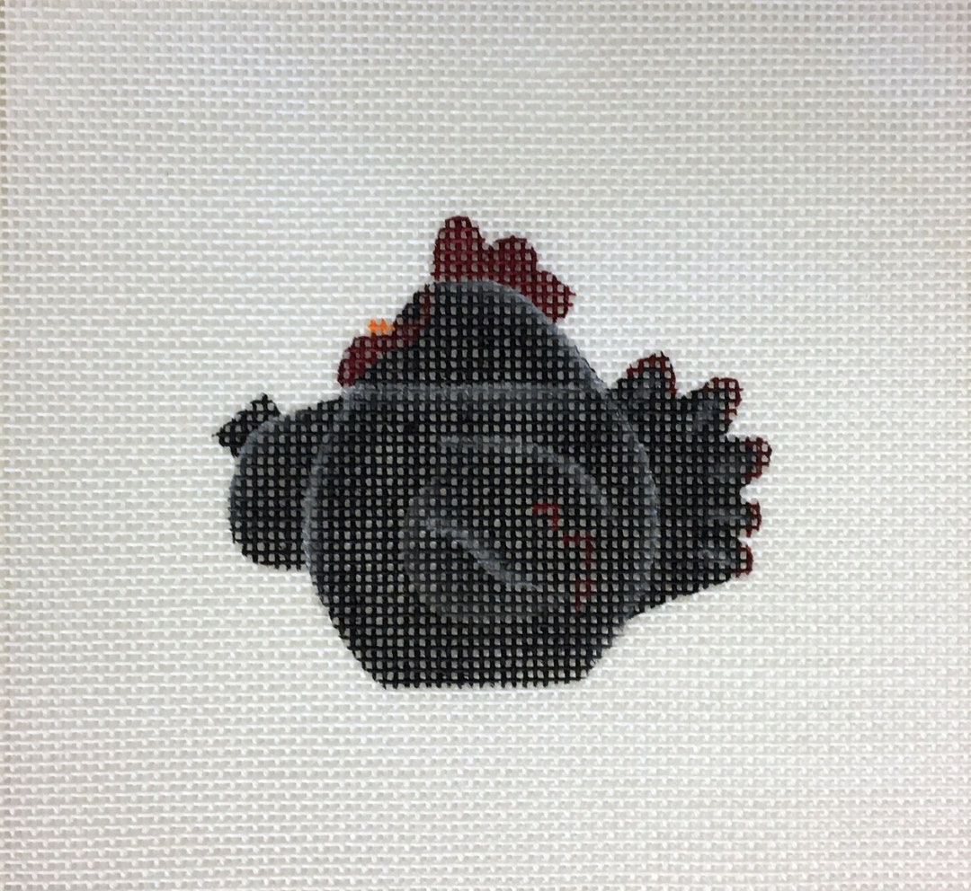 Little Hen Teapot Design Hand Painted Needlepoint 18ct. - Etsy