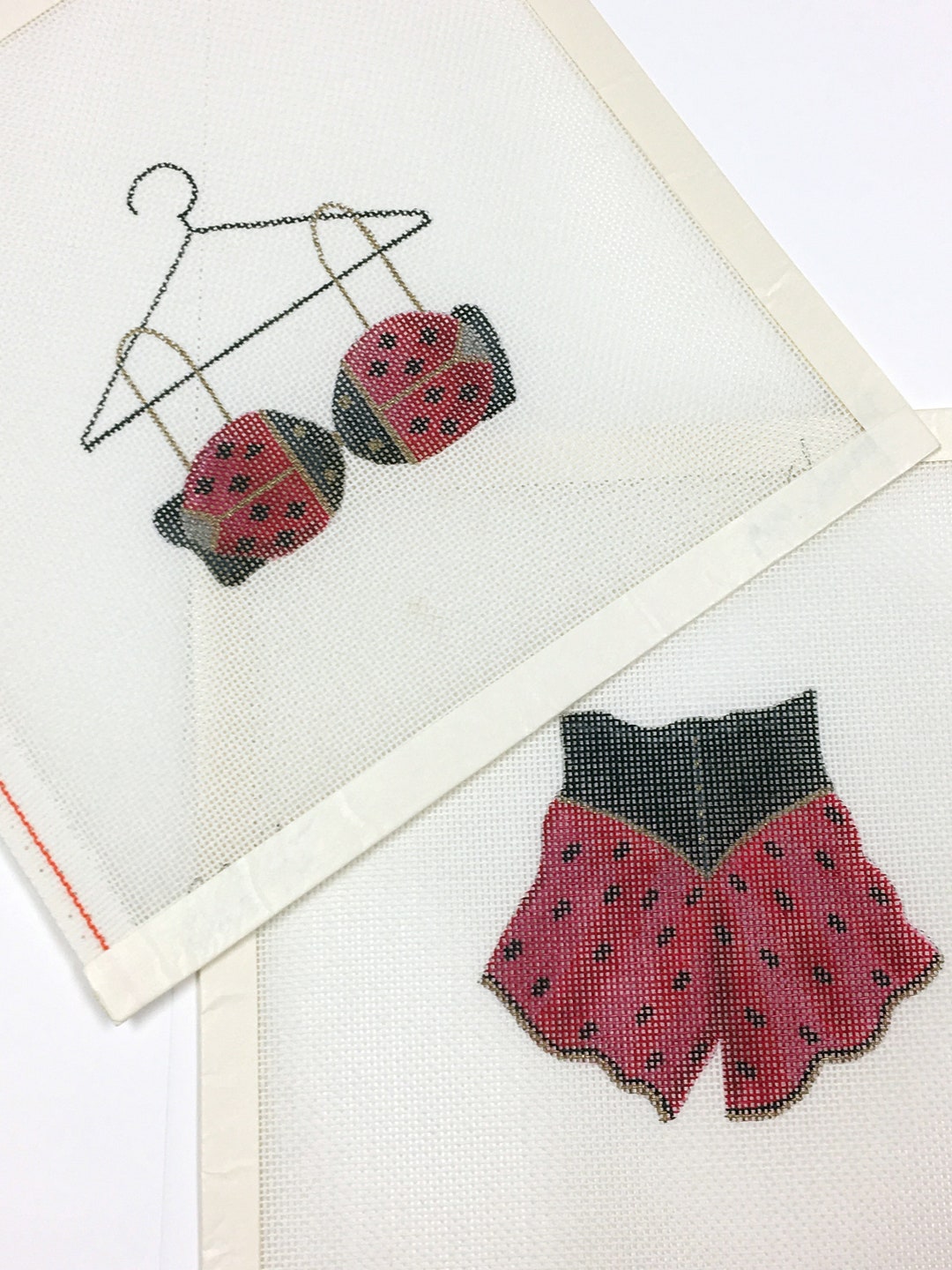 Lady Bug Bra/tap Pants Hand Painted Needlepoint Canvas by Sharon G. - Etsy