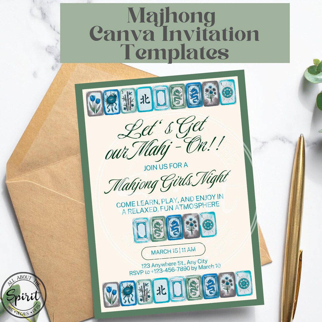 Mahjong Party Invitation, Let's Get Our Mahj On, Ladies Night ...