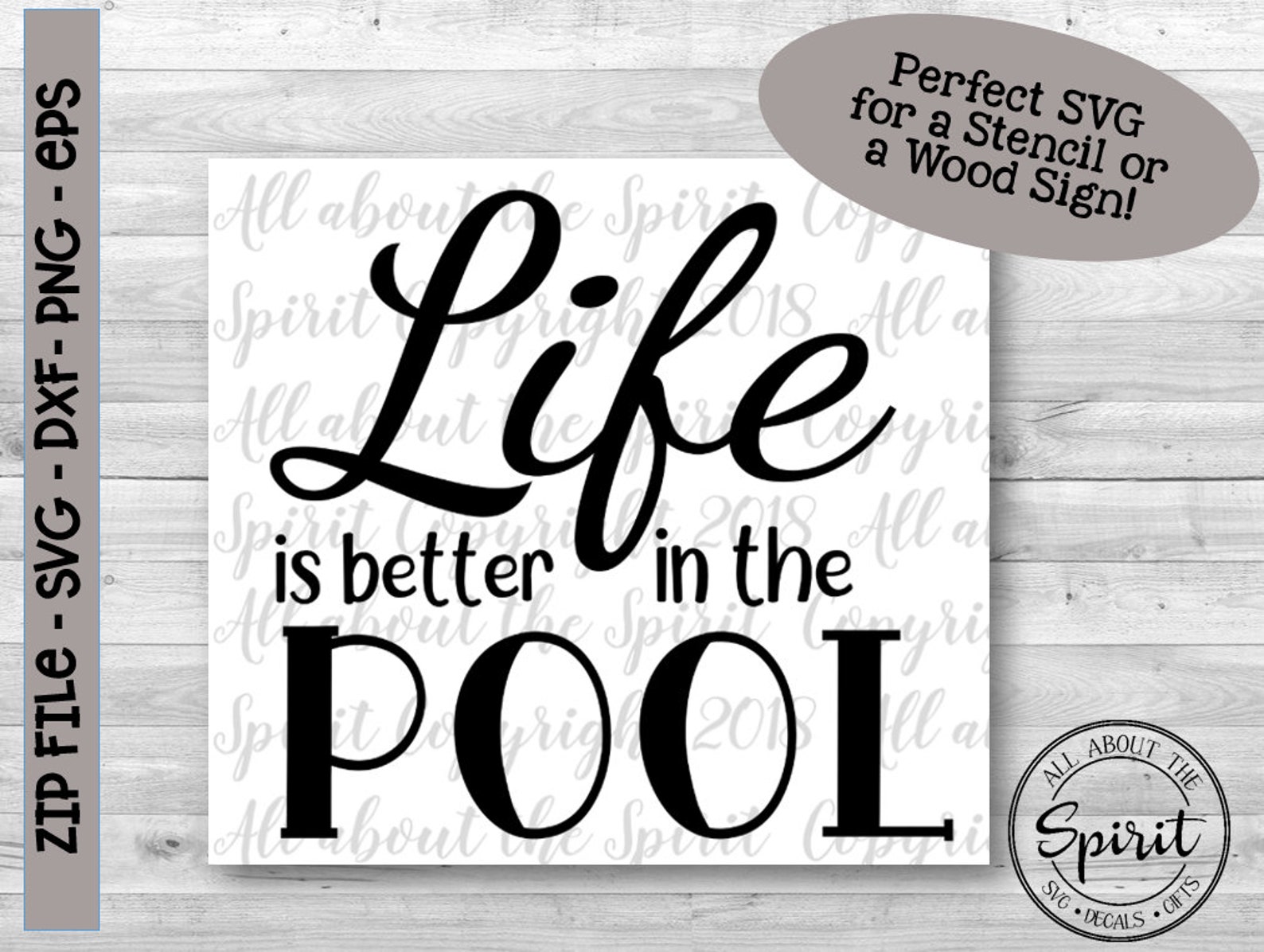 Outdoor SVG Life is Better in the Pool Svg Cricut File Dxf - Etsy