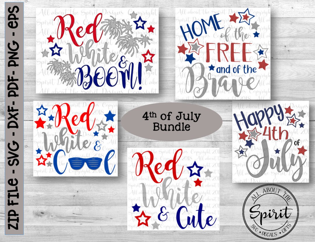 4th of July Bundle SVG DXF PNG Happy 4th of July Svg 4th of July Svg ...