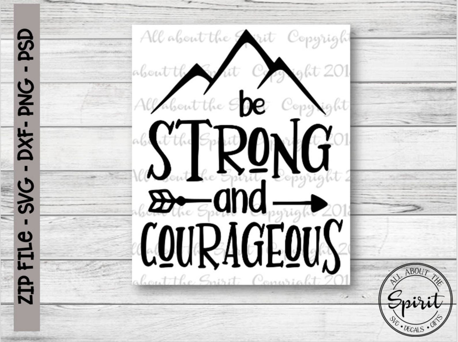 SVG Be Strong and Courageous Cricut Svg Silouette Dxf Be - Etsy