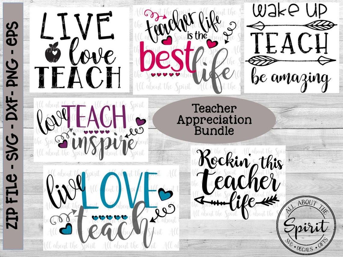 Teacher Appreciation Bundle SVG Teacher Cricut Svg Cutting | Etsy