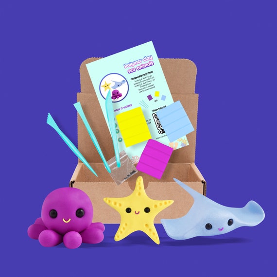 Polymer Clay Sea Animals Modeling Kit Kid Projects kid - Etsy